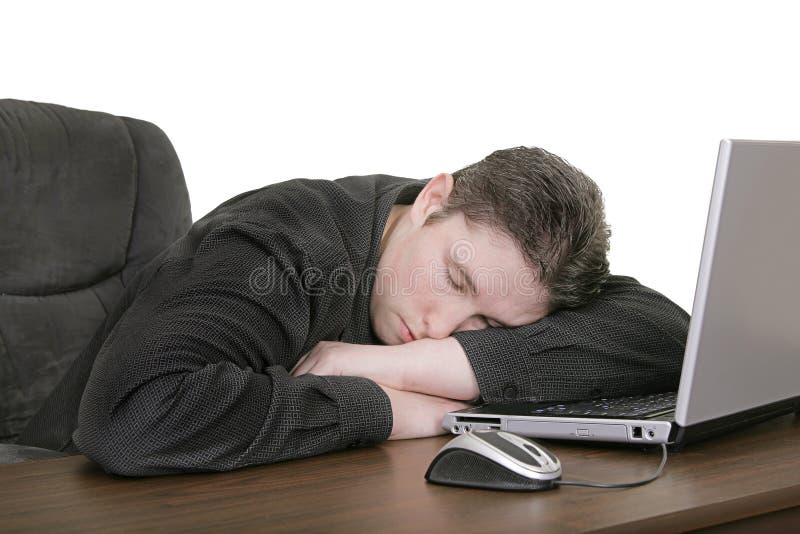 Asleep at the computer stock image. Image of male, sleeping - 4739755