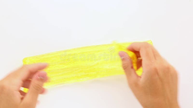 Asmr Hands Slowly, Calmly Stretch the Transparent, Yellow Mucus ...