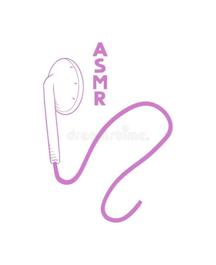 ASMR Message and Headphones Flat Draw Stock Vector - Illustration of ...
