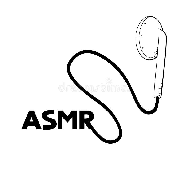 ASMR Message and Headphones Flat Draw Stock Vector - Illustration of ...