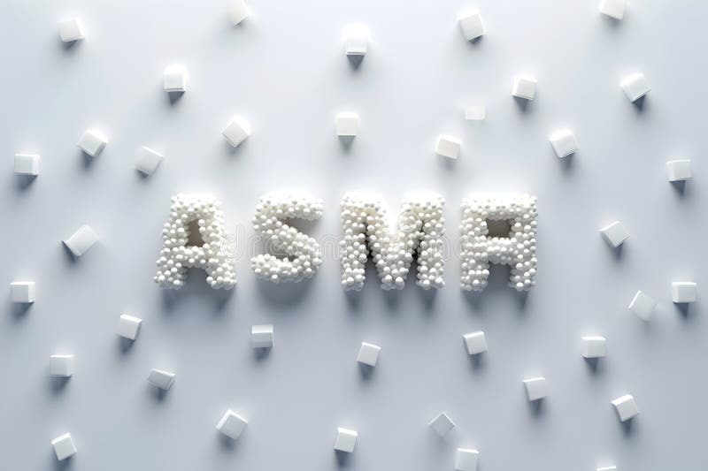 ASMR in Minimalist Cube Typography Stock Illustration - Illustration of ...