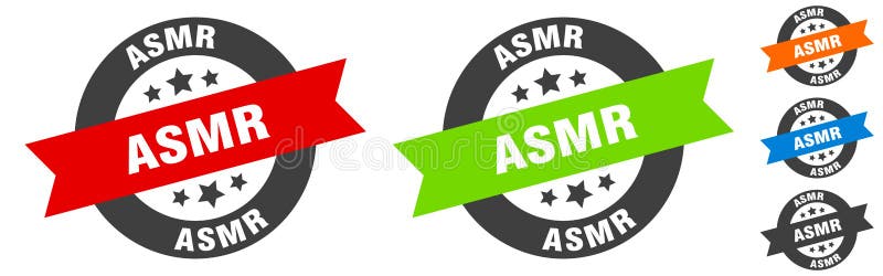 Asmr Stamp. Asmr Round Ribbon Sticker. Tag Stock Vector - Illustration ...