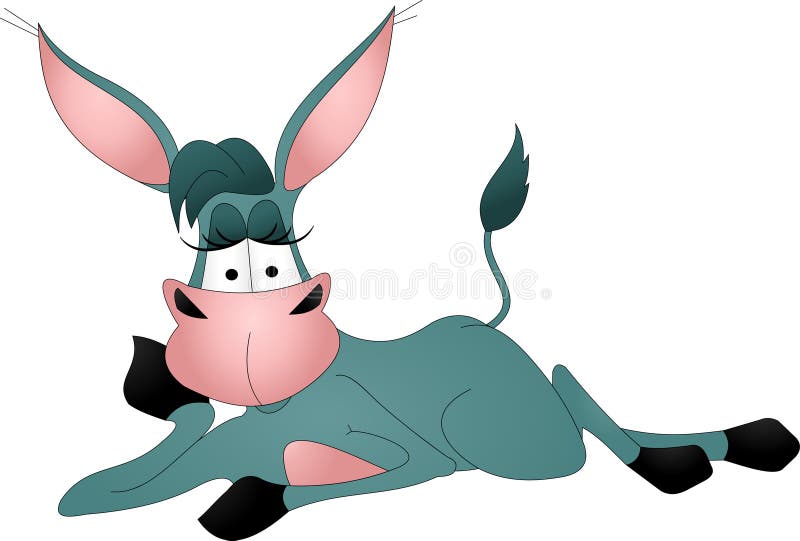 Asno ilustração do vetor. Ilustração de gado, mascote - 91882945