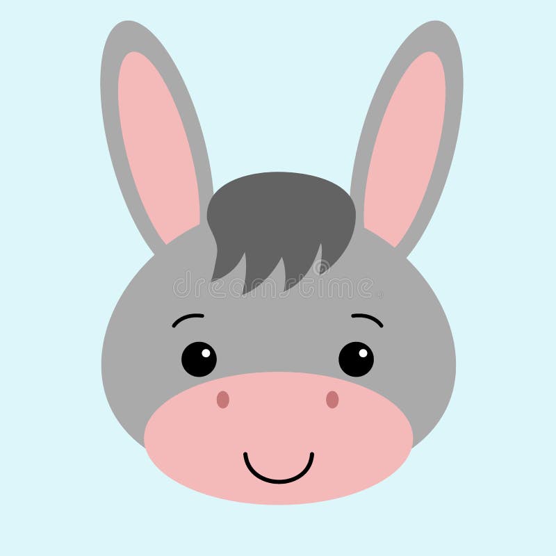 Asno Bonito Dos Desenhos Animados E Ilustração Stock - Ilustração de ...