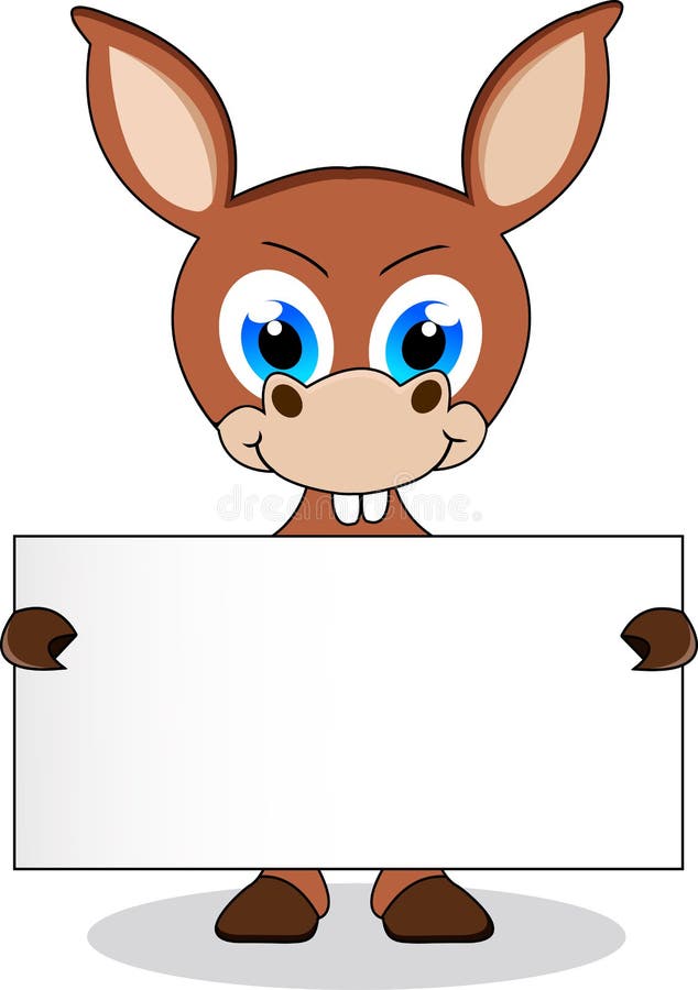 Asno com sinal em branco ilustração do vetor. Ilustração de desenho ...