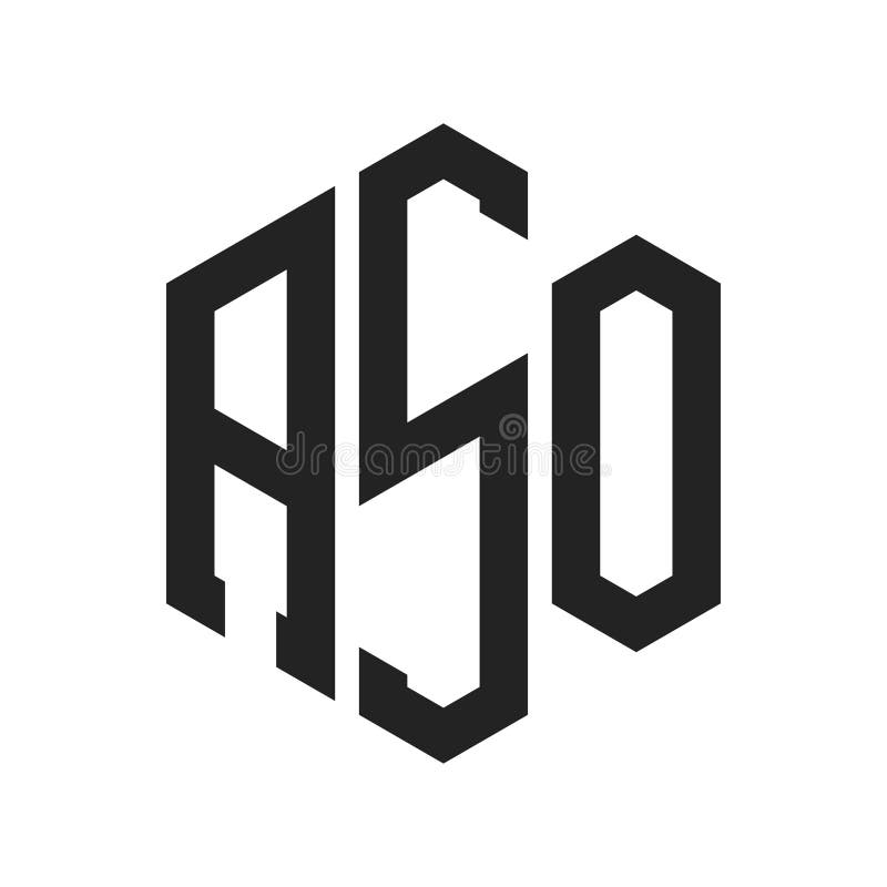 ASO Logo Design. Initial Letter ASO Monogram Logo Using Hexagon Shape ...