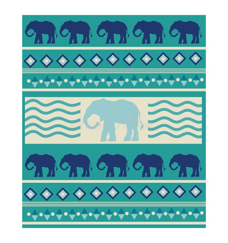 Aso Oke Fabric with Elephants Stock Vector - Illustration of textile ...