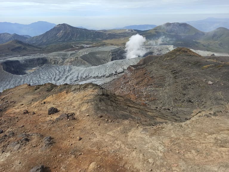 View of the Aso Volcano from the Hike To Nakadake and Takadake Summit ...