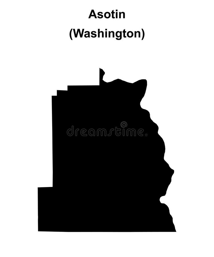 Asotin outline map stock vector. Illustration of isolated - 361874324
