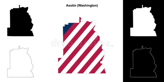 Asotin outline map stock vector. Illustration of boundary - 324191861