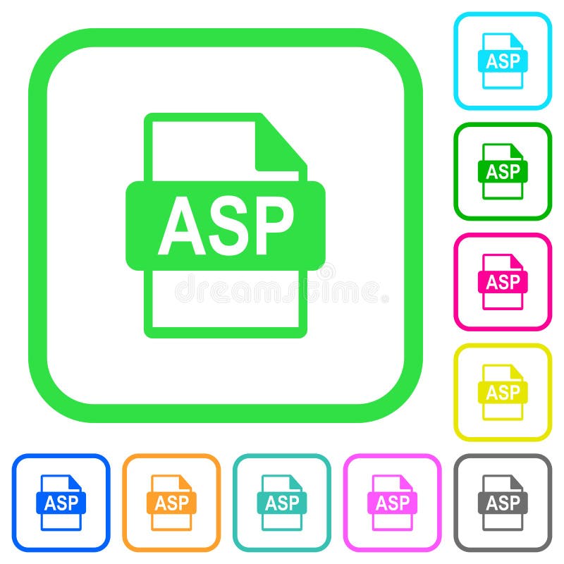 ASP File Format Vivid Colored Flat Icons Stock Illustration ...