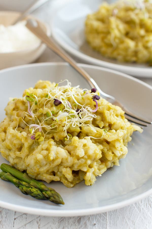 Asparagus risotto close up stock image. Image of risotto - 93022019