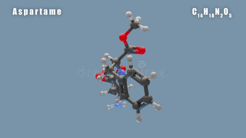 Aspartame Molecule of C14H18N2O5 3D Conformer Animated Render. Food ...