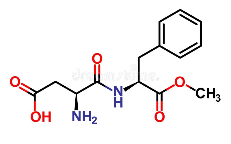 Aspartame structure stock vector. Illustration of atom - 23762804