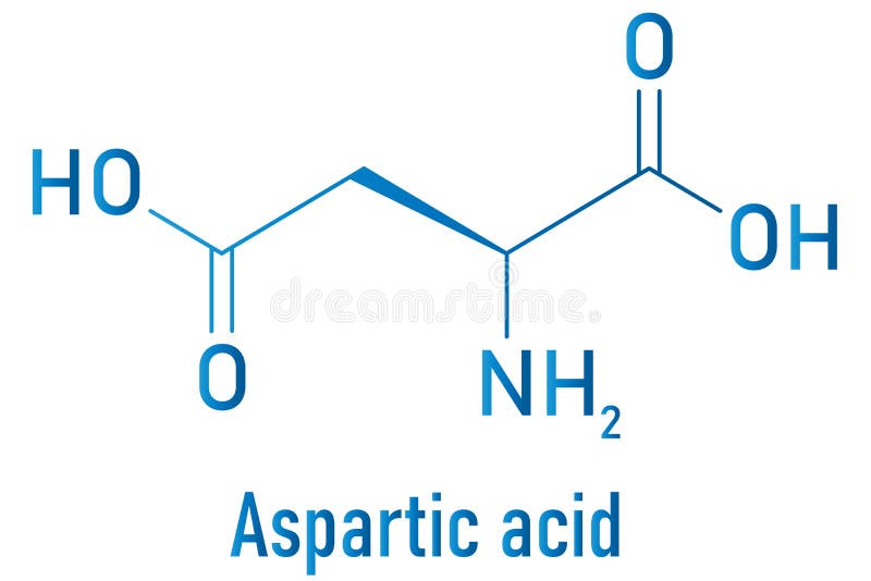 Aspartic Acid or L-aspartic Acid, Asp, D, Amino Acid Molecule. Skeletal ...