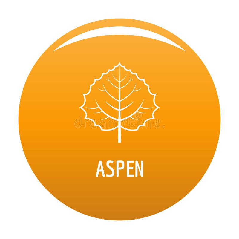 Aspen leaf icon orange stock illustration. Illustration of aspen ...