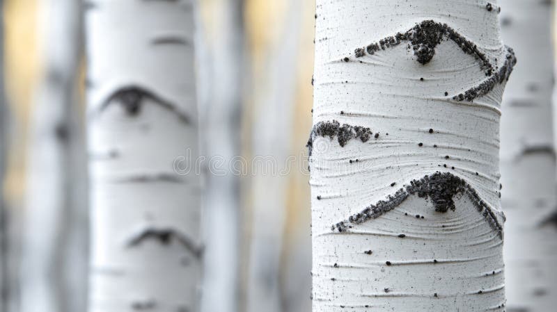 Aspen Tree Bark Close Up Showing Texture and Detail Stock Illustration ...