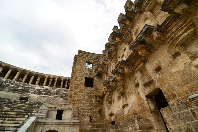 Aspendos Ancient City - Antalya Stock Image - Image of temple, wall ...