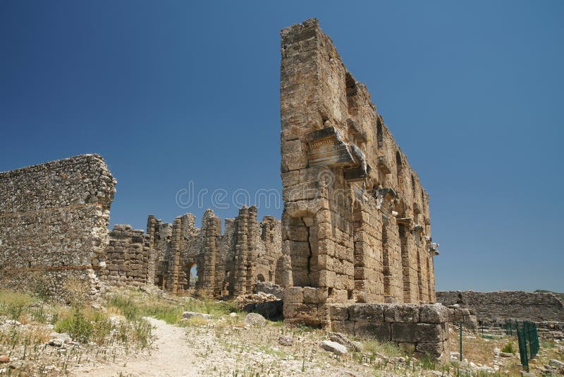 Aspendos Ancient City in Antalya, Turkiye Stock Photo - Image of ...