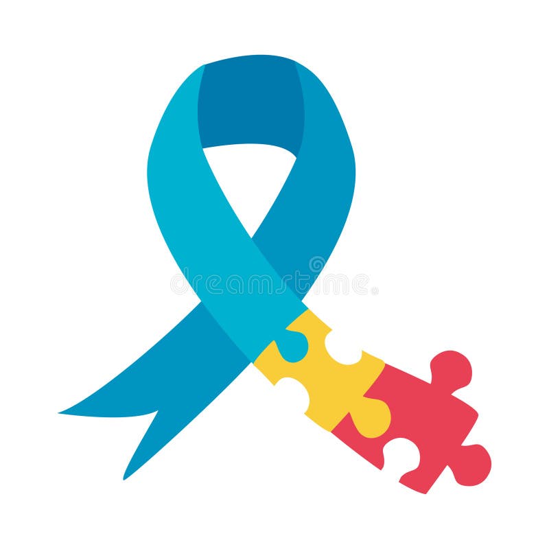 Asperger Ribbon and Puzzles Stock Illustration - Illustration of mental ...