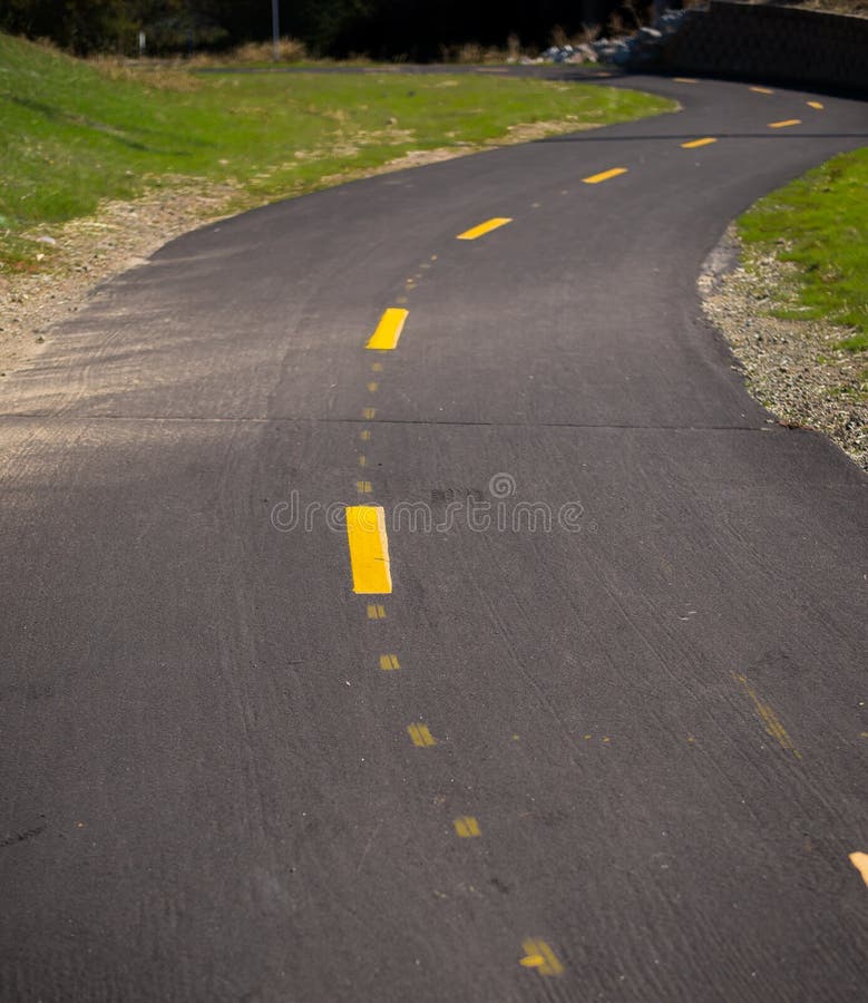 Asphalt Bike Path stock image. Image of line, ground - 62663009