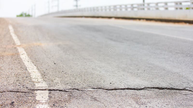Asphalt bridge cracks. stock photo. Image of crack, accident - 70559616