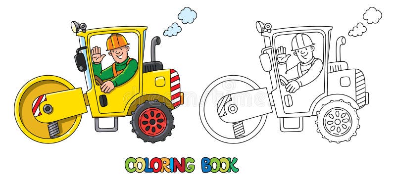 Asphalt Paver Coloring Stock Illustrations – 32 Asphalt Paver Coloring ...