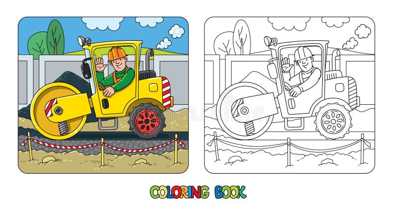 Cat Paving Equipment Coloring Pages Asphalt Paver Coloring Stock