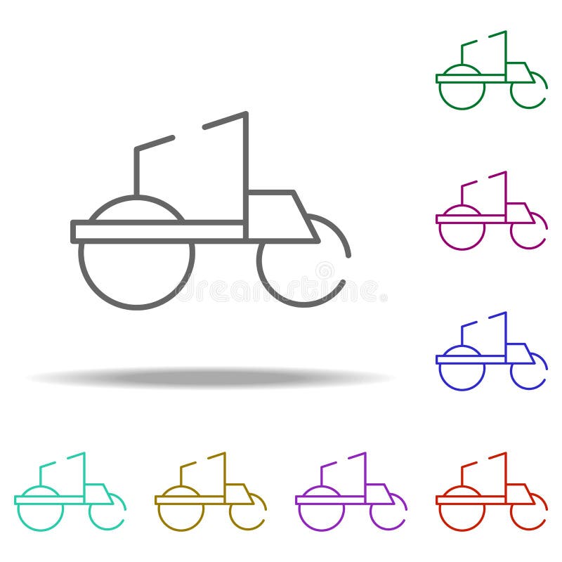 Asphalt Compactor Icon. Elements of Construction in Multi Color Style ...