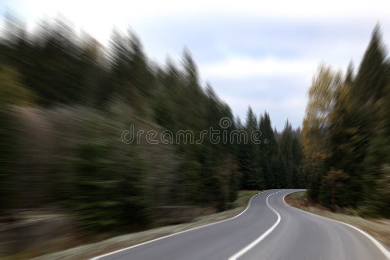 Asphalt Country Road without Transport, Motion Blur Stock Image - Image ...