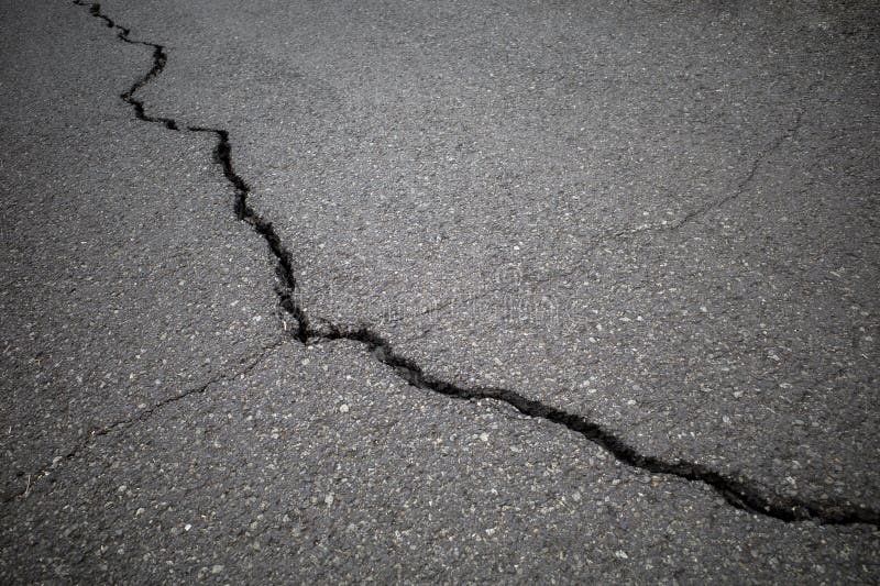 Asphalt Cracks, Road Surface Damage Due To Earthquake in Indonesia ...