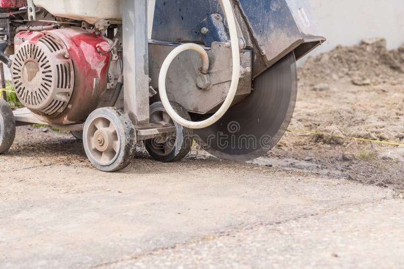 Asphalt Cutter on Construction Site - Floor Cutter Stock Photo - Image ...