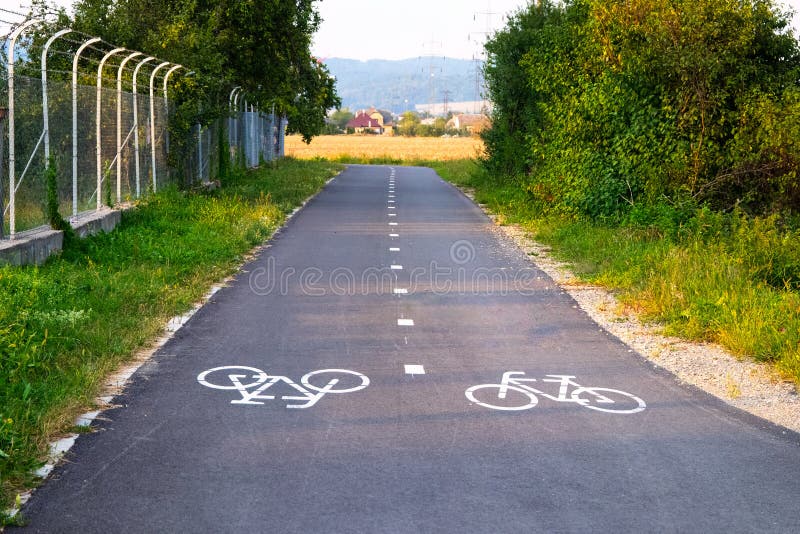 Cycle path stock photo. Image of cycle, painted, path - 14551040