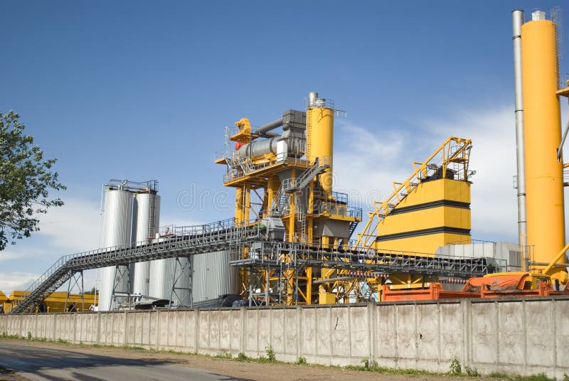 Asphalt factory stock photo. Image of mixing, line, manufacturing ...