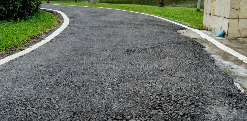 Asphalt Footpath in the Park Stock Image - Image of asphalt, pathway ...