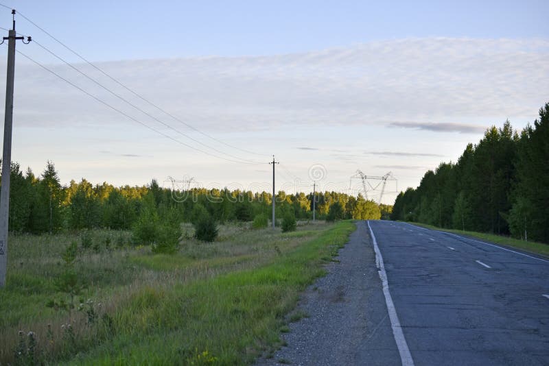Asphalt High-speed Highway in the Forest in Summer Stock Photo - Image ...