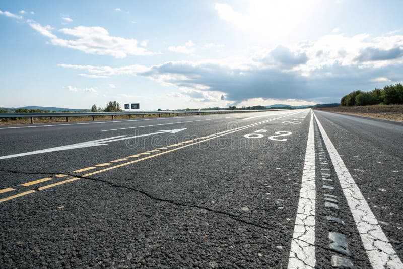 Asphalt Highway with Road Markings Background Stock Illustration ...