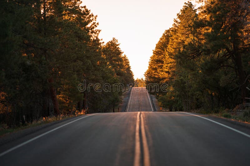 Asphalt Highway Road and Sky Sunset Clouds Landscape. Empty Highway ...