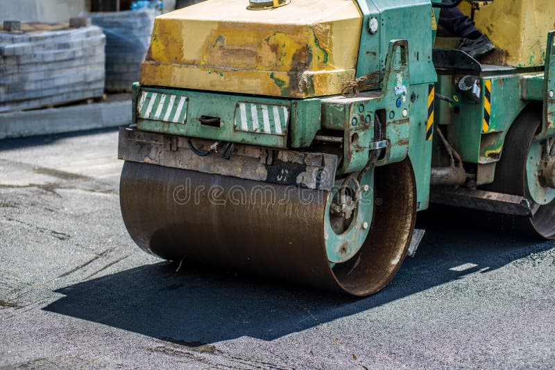 Asphalt Lay New Workers with Tools Stock Photo - Image of highway, pave ...