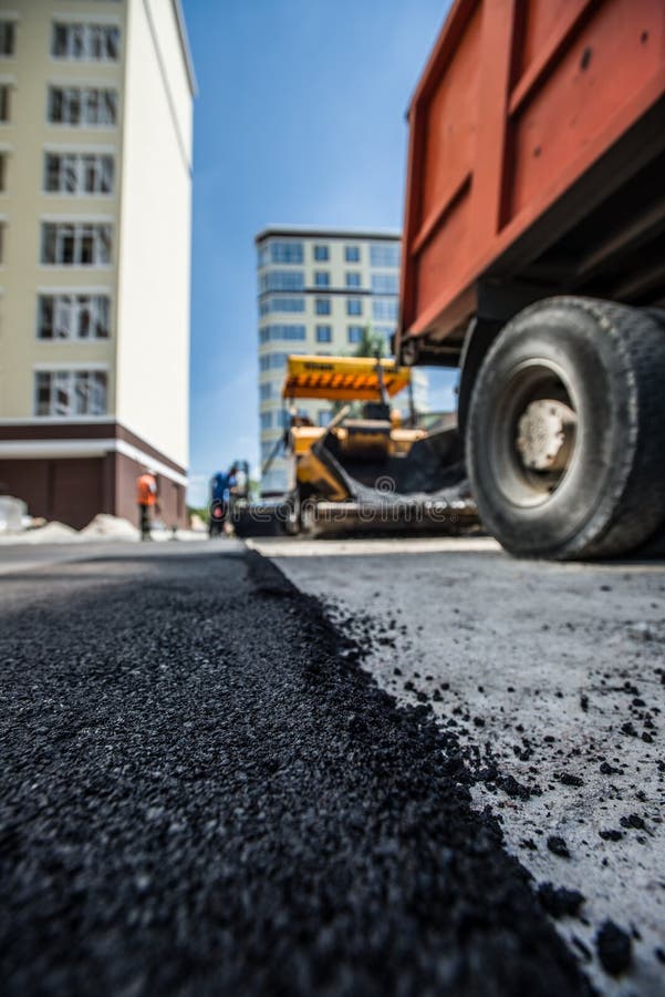 Asphalt Lay New Workers with Tools Stock Photo - Image of pave, paving ...