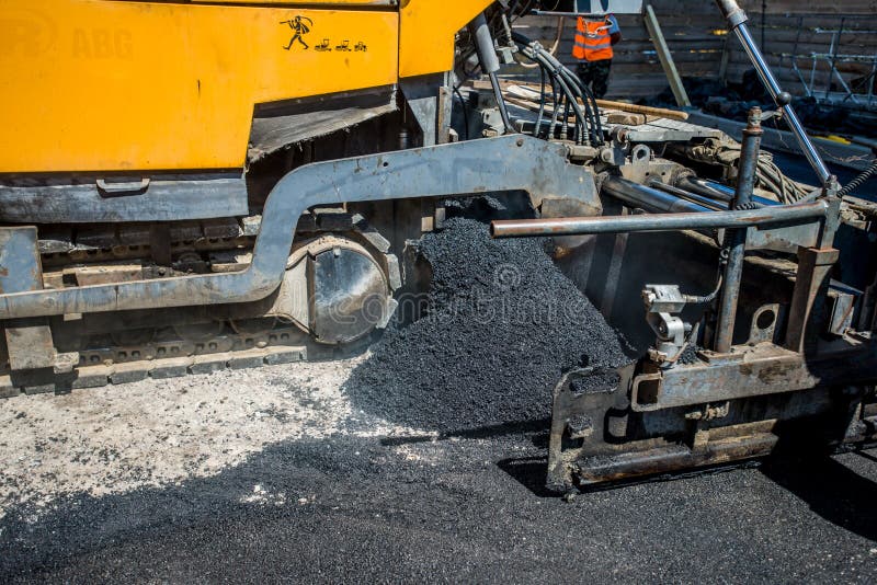 Asphalt Lay New Workers with Tools Stock Image - Image of machinery ...