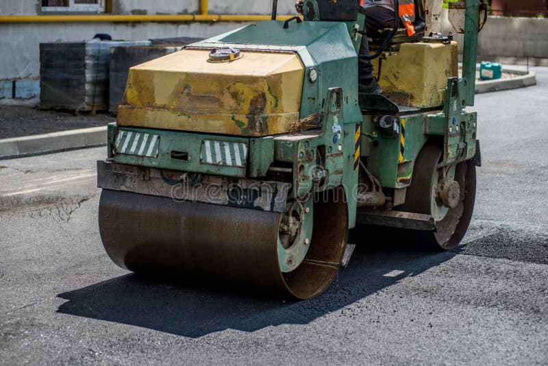 Asphalt Lay New Workers with Tools Stock Image - Image of pavement ...