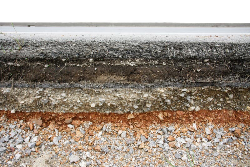 Cutting Surface of Asphalt Road Inner Structure Scouring Show Inner ...