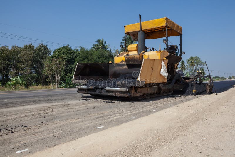 An asphalt machine stock photo. Image of pavement, highway - 106372248