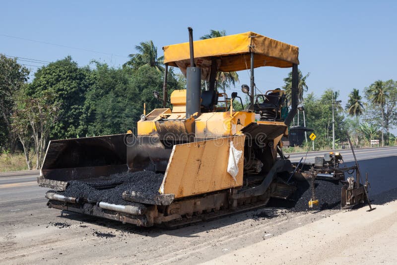An asphalt machine stock photo. Image of highway, machinery - 106372320