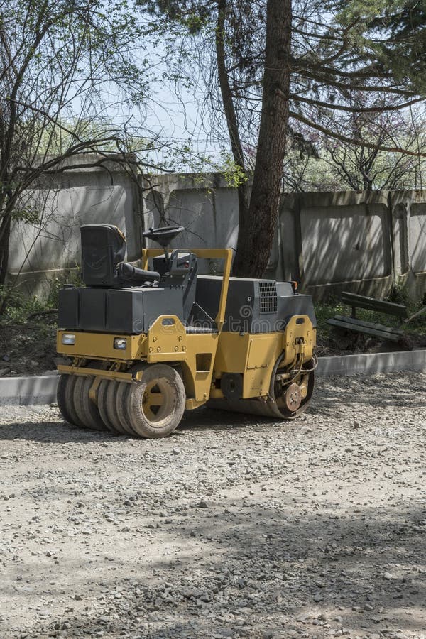 Asphalt Machine that is on the Road and is Ready To Work Stock Photo ...