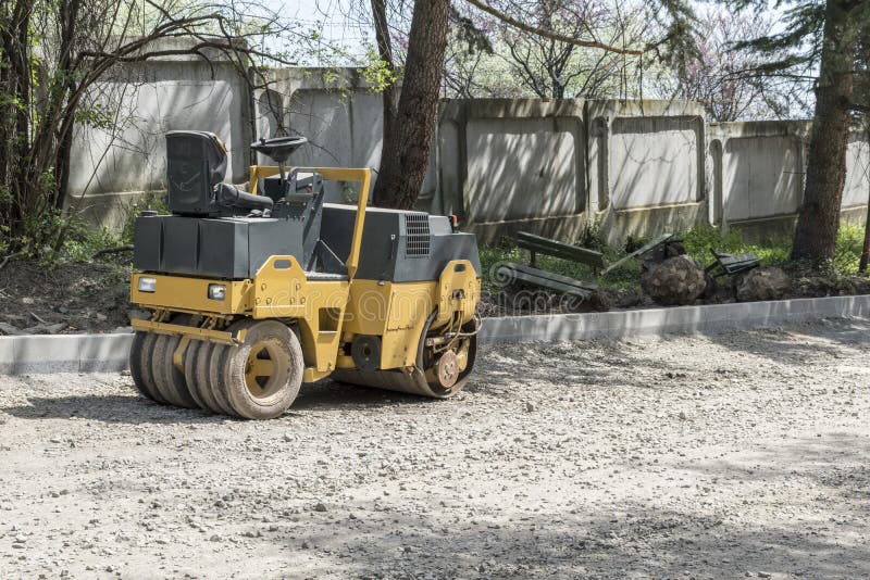 Asphalt Machine that is on the Road and is Ready To Work Stock Image ...