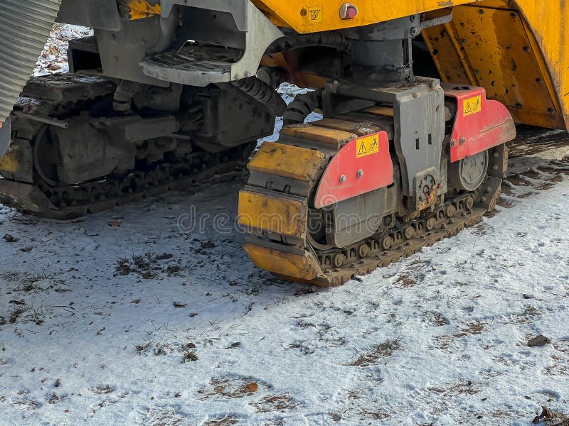 An Asphalt Milling Machine in a Parking Lot, Waiting To Remove Part of ...