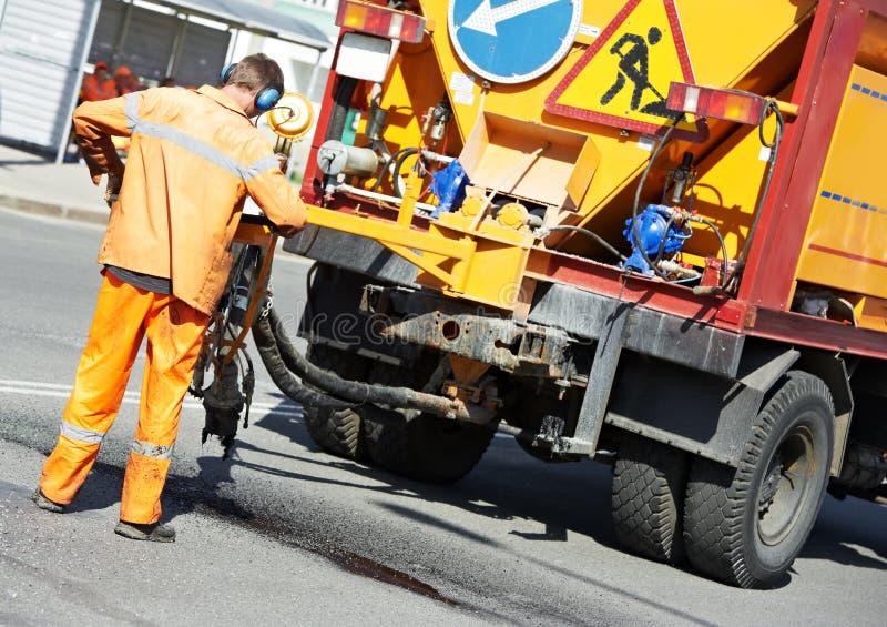 Asphalt patching roadworks stock image. Image of asphalt - 28961283