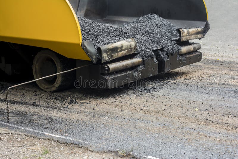 Asphalt Pavement Machinery Working. Stock Image - Image of equipment ...